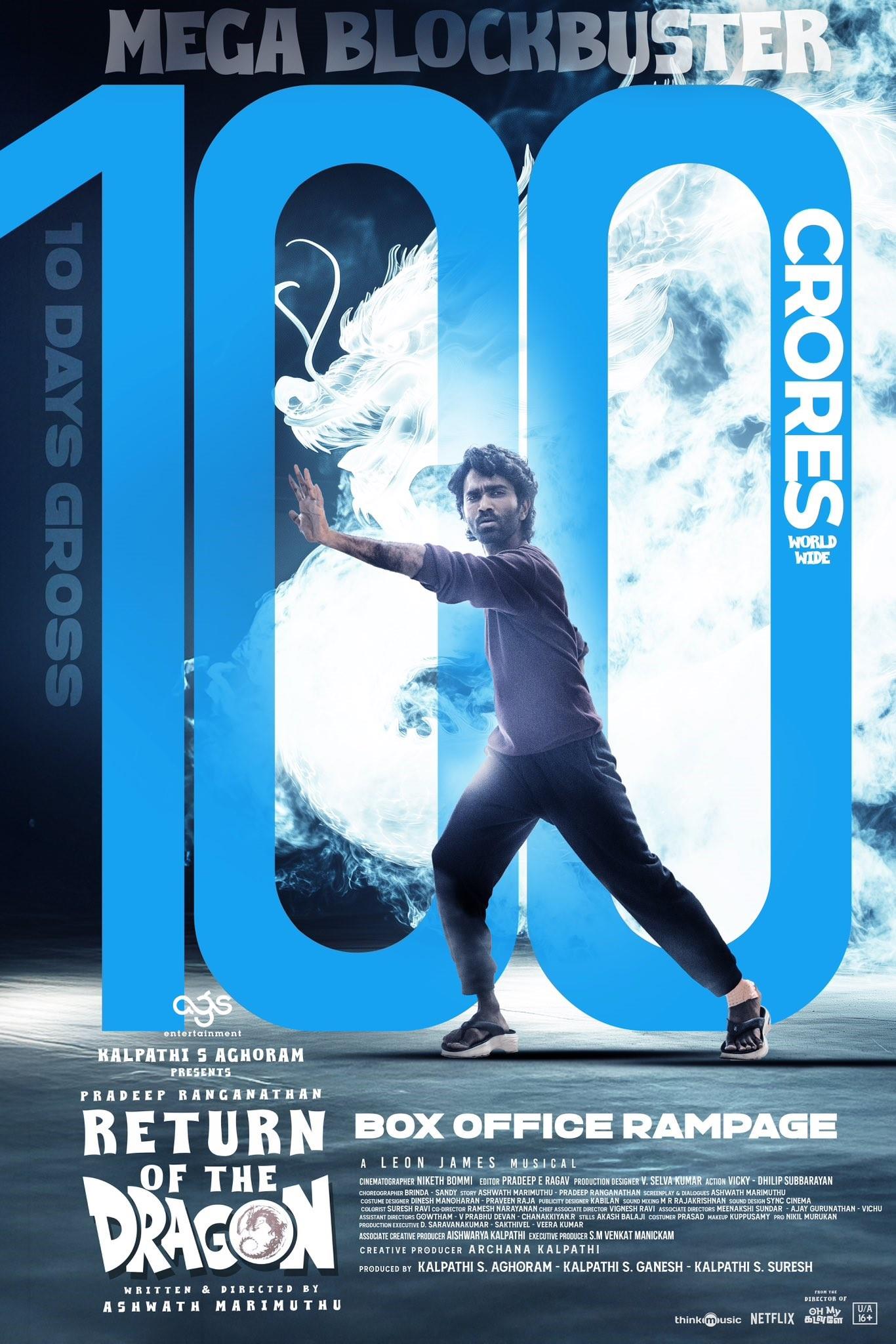 Dragon: Pradeep Ranganathan starrer becomes a 100 Cr blockbuster Tamil Movie, Music Reviews and News